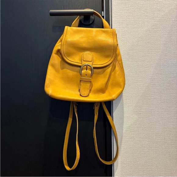 Coach | Bags | Coach Yellow Leather Backpack | Poshmark
